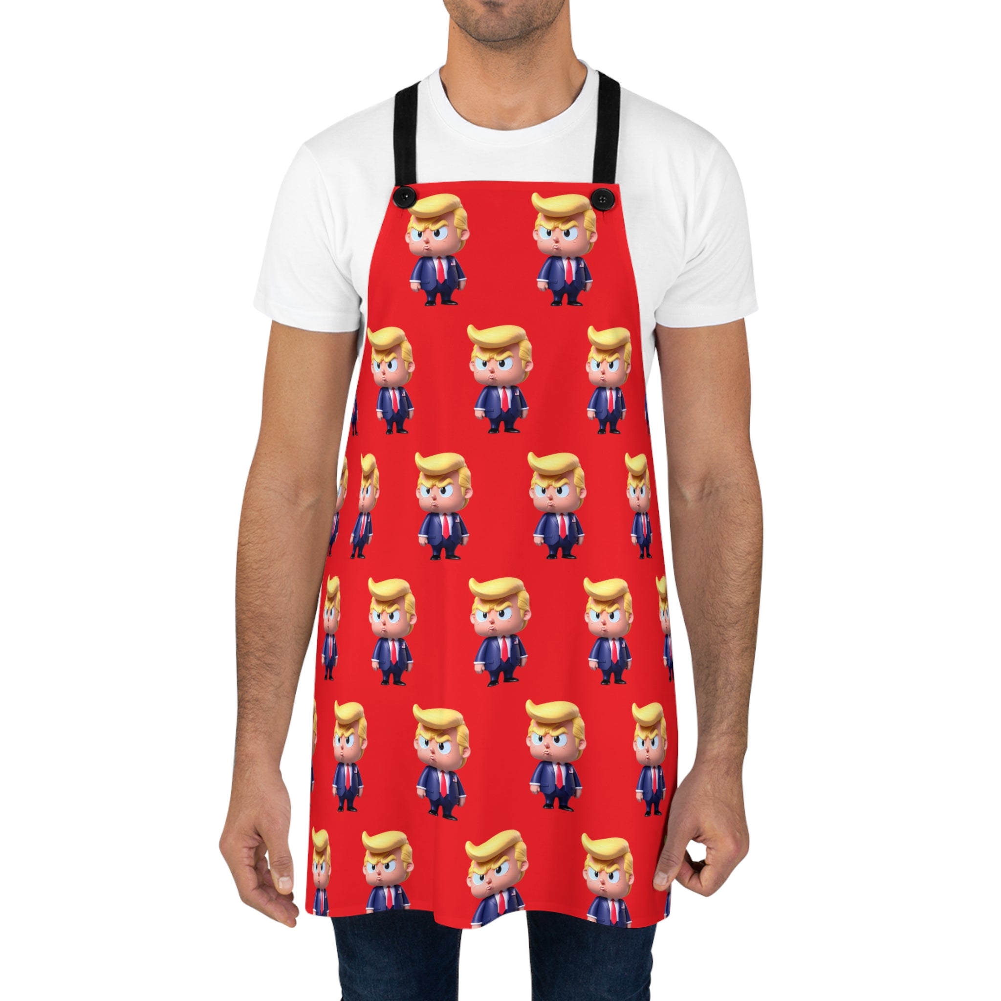 Little Trump Cartoon MAGA Poly Twill Kitchen BBQ Apron gift present ...